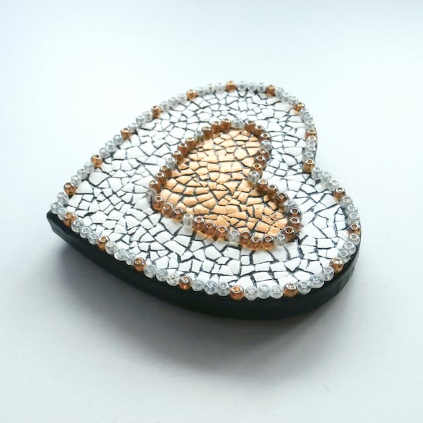 Handmade Mosaic Heart Magnets - Etsy