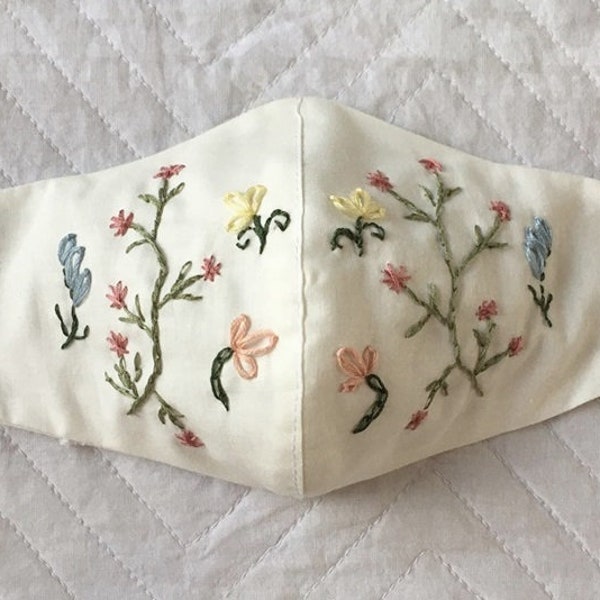 Embroidered Face Mask - Etsy