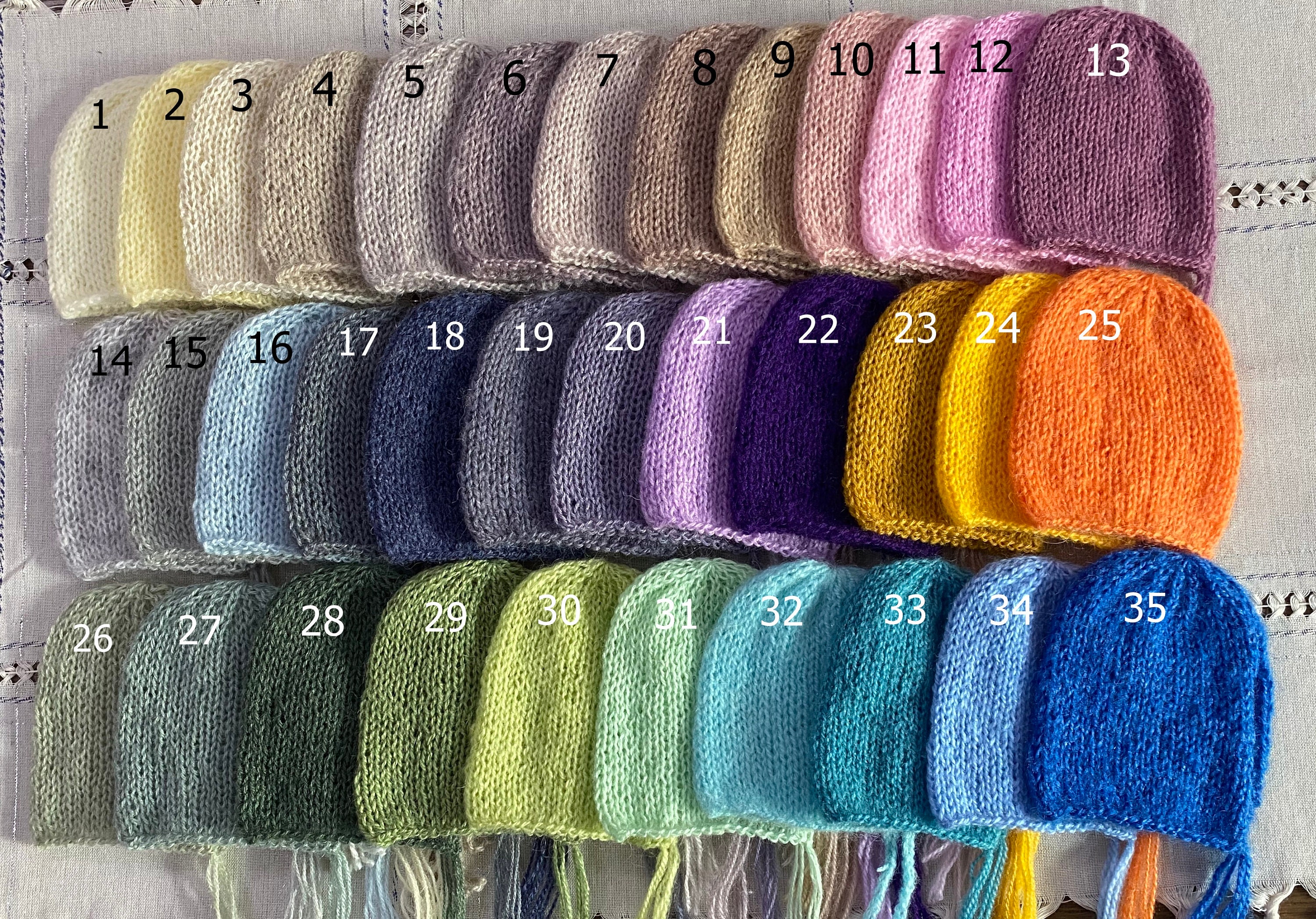 Newborn Baby Unisex Bonnets 35 Colours Knit Bonnet Newborn - Etsy UK