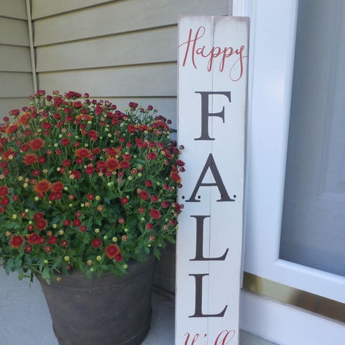 Fall Porch Sign Black and White Fall Decor Autumn | Etsy