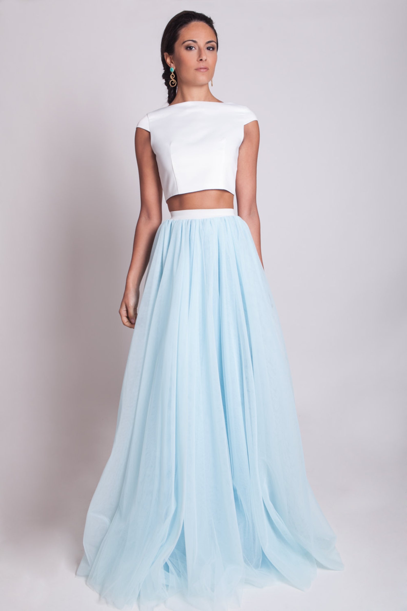 Sky Blue Floor Length Tulle Skirt 50s Tulle Skirt Tulle - Etsy