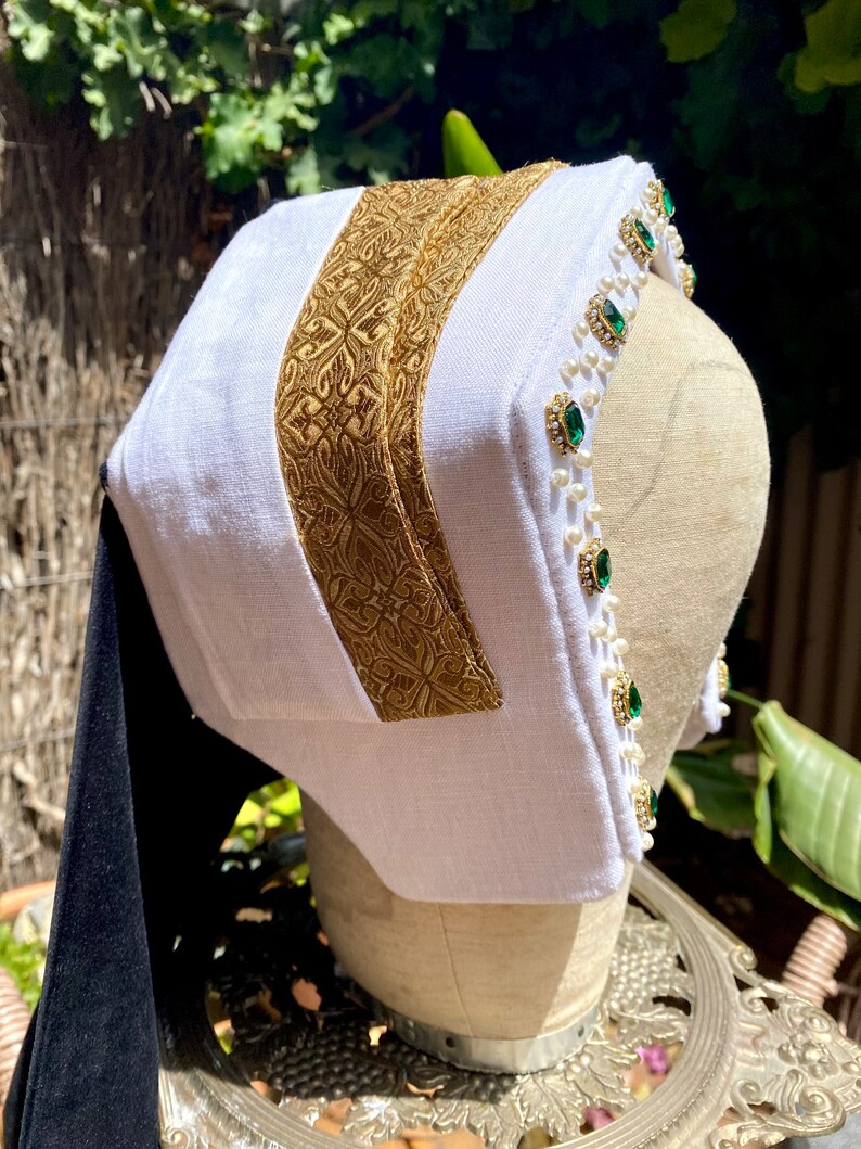 Emerald Handmade Gable/english Hood Tudor Costume Headpiece - Etsy