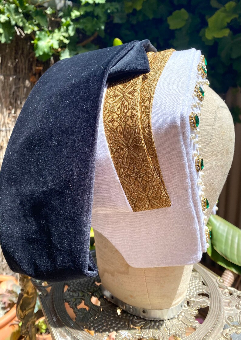 Emerald Handmade Gable/english Hood Tudor Costume Headpiece - Etsy