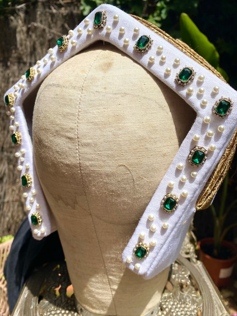 Emerald Handmade Gable/english Hood Tudor Costume Headpiece - Etsy
