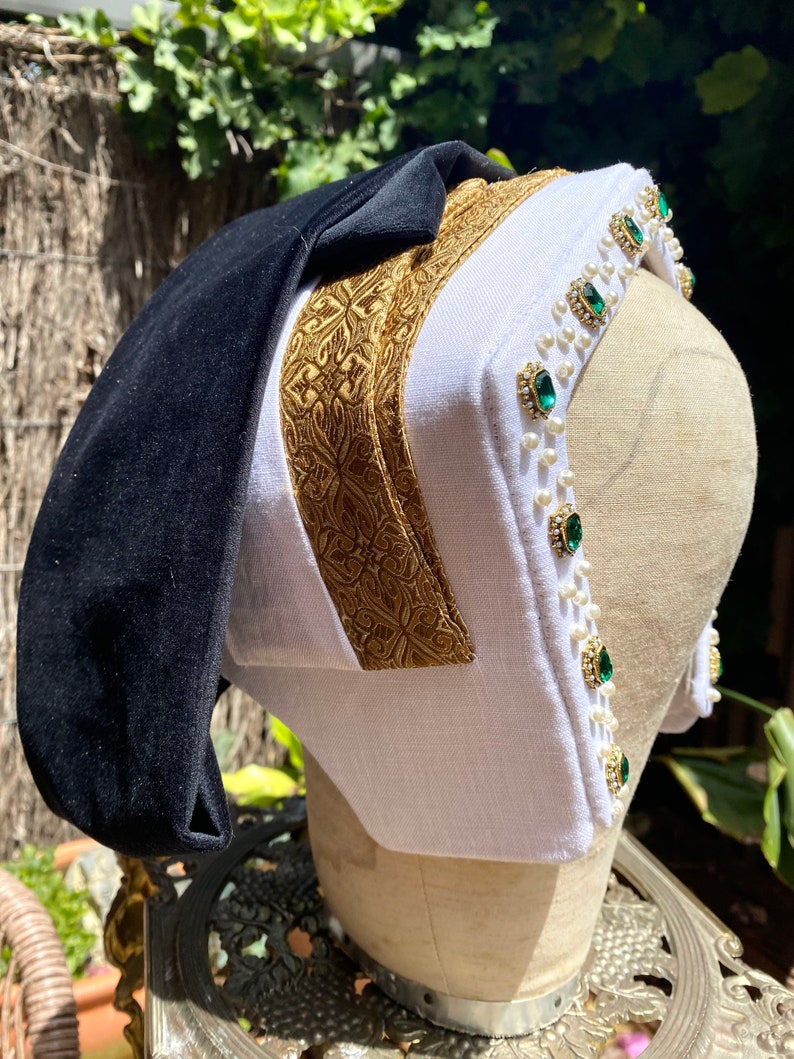 Emerald Handmade Gable/english Hood Tudor Costume Headpiece - Etsy