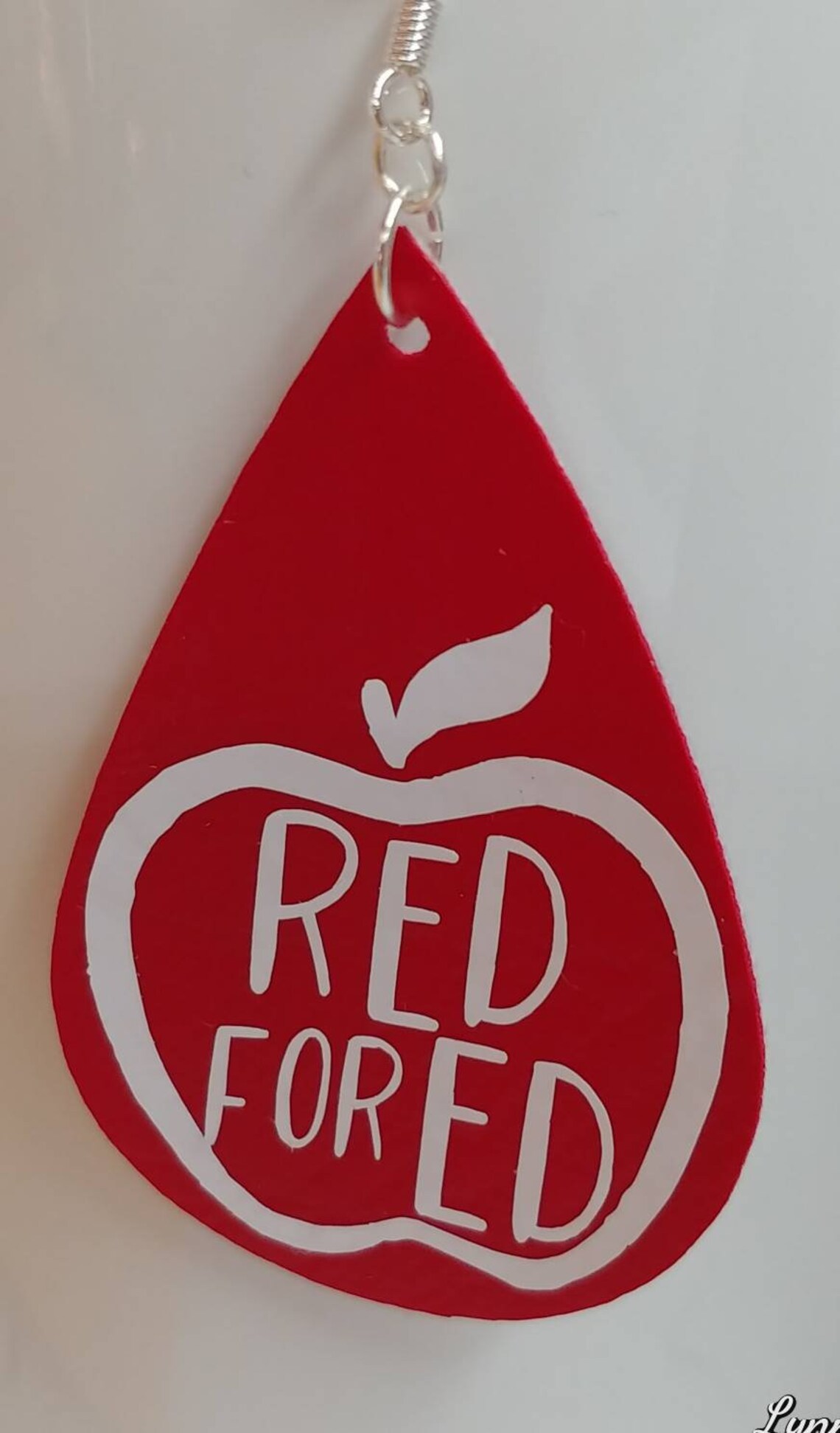 Red for Ed earrings jewelry Handmade faux leather drop | Etsy