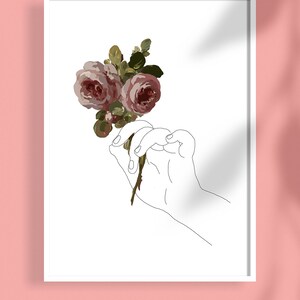 Renaissance Rose in Hand. Flower Art, Home Decor, Poster, Botanical Art ...