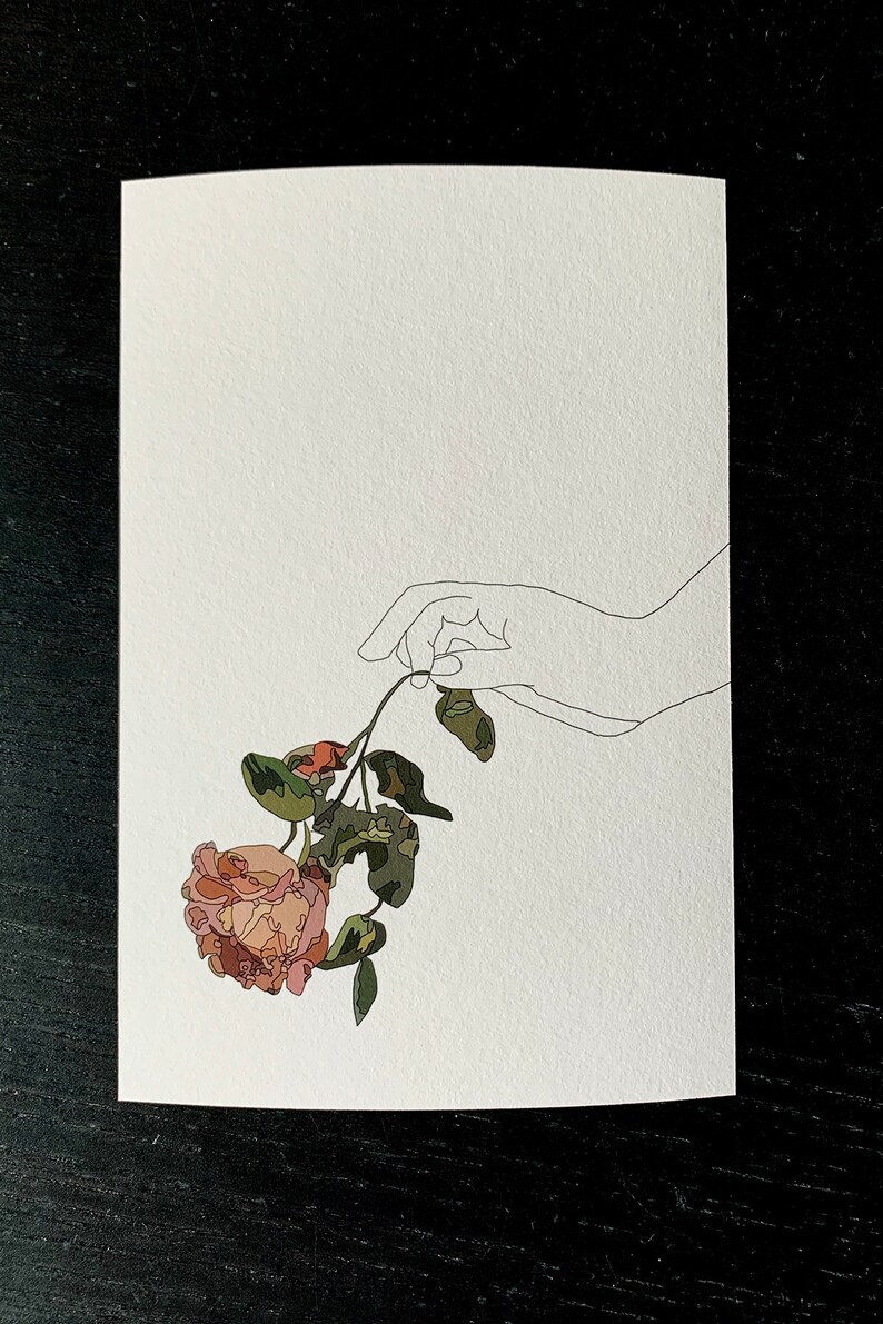 Renaissance Rose and Hand Illustration. Wall Art Fine Art Print. Floral ...