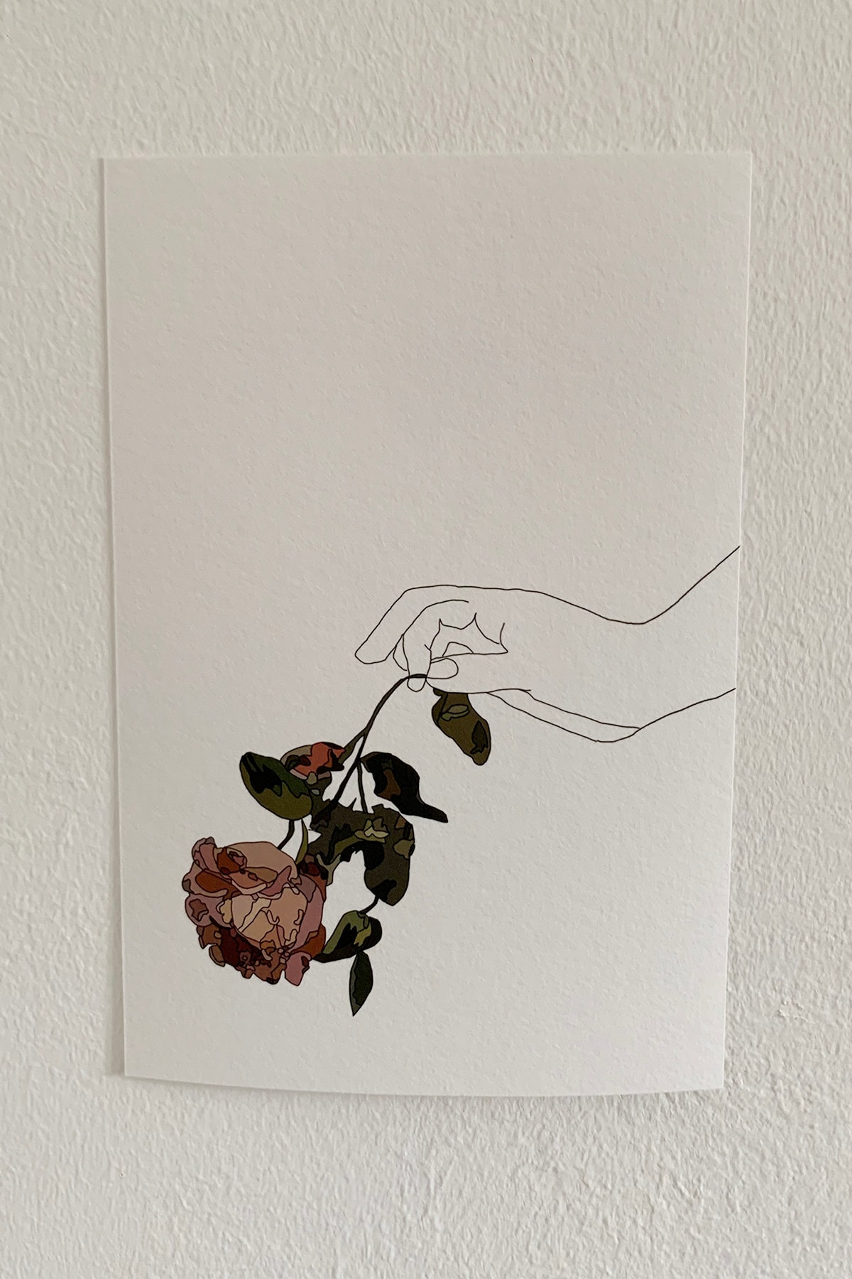 Renaissance Rose and Hand Illustration. Wall Art Fine Art Print. Floral ...