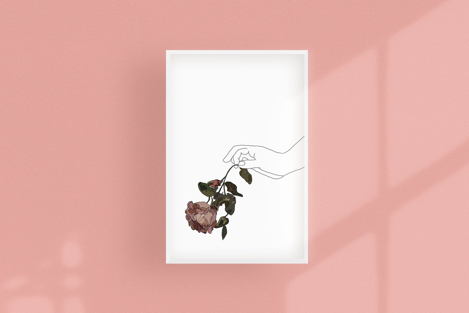 Renaissance Rose and Hand Illustration. Wall Art Fine Art Print. Floral ...