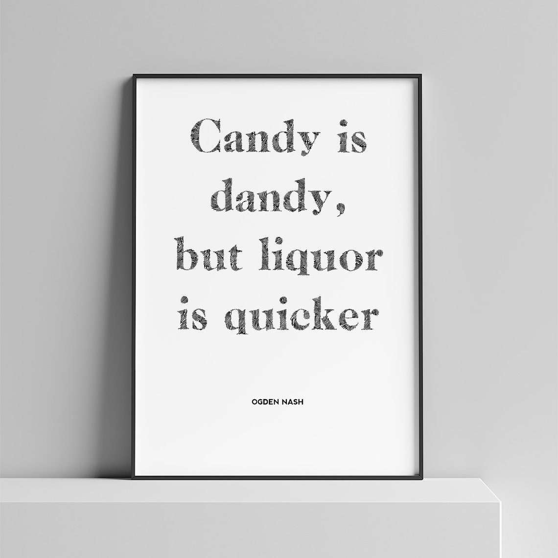 Candy is Dandy Illustrated Quote Typography Poster. A2 Large Print. Bar ...
