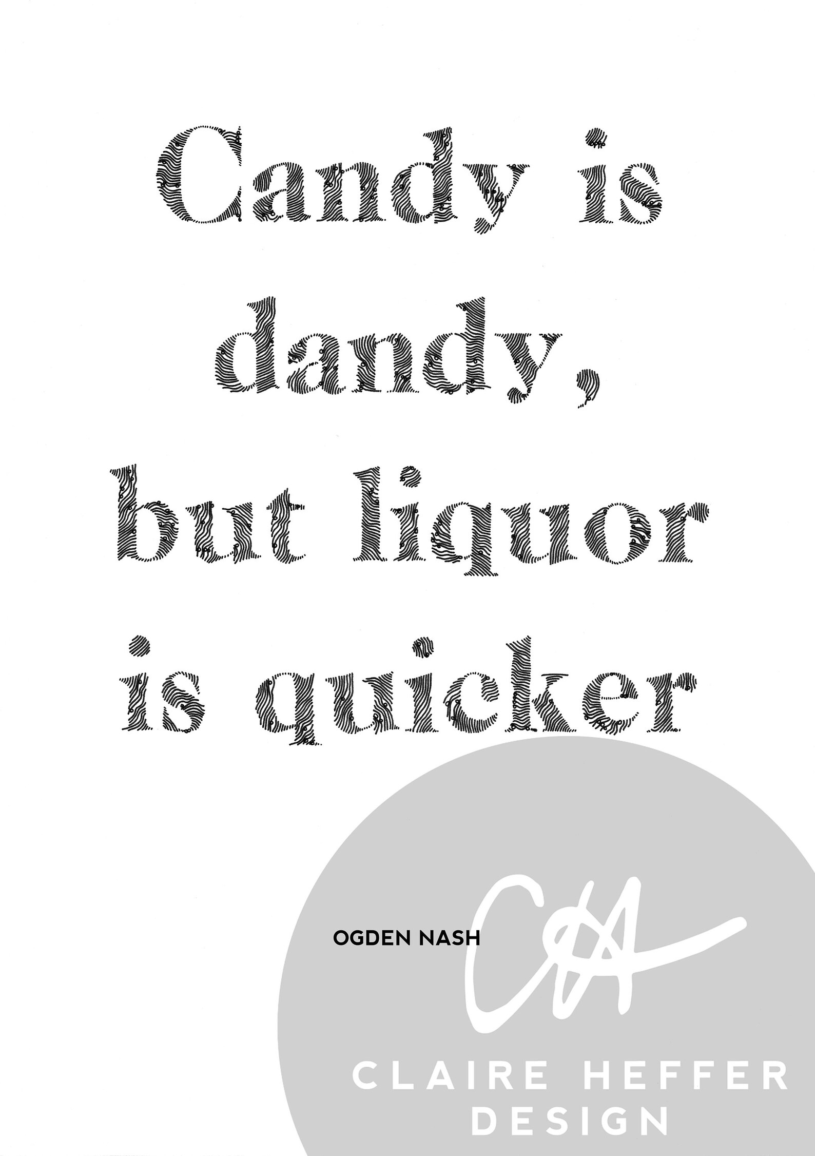 Candy is Dandy Illustrated Quote Typography Poster. A2 Large Print. Bar ...