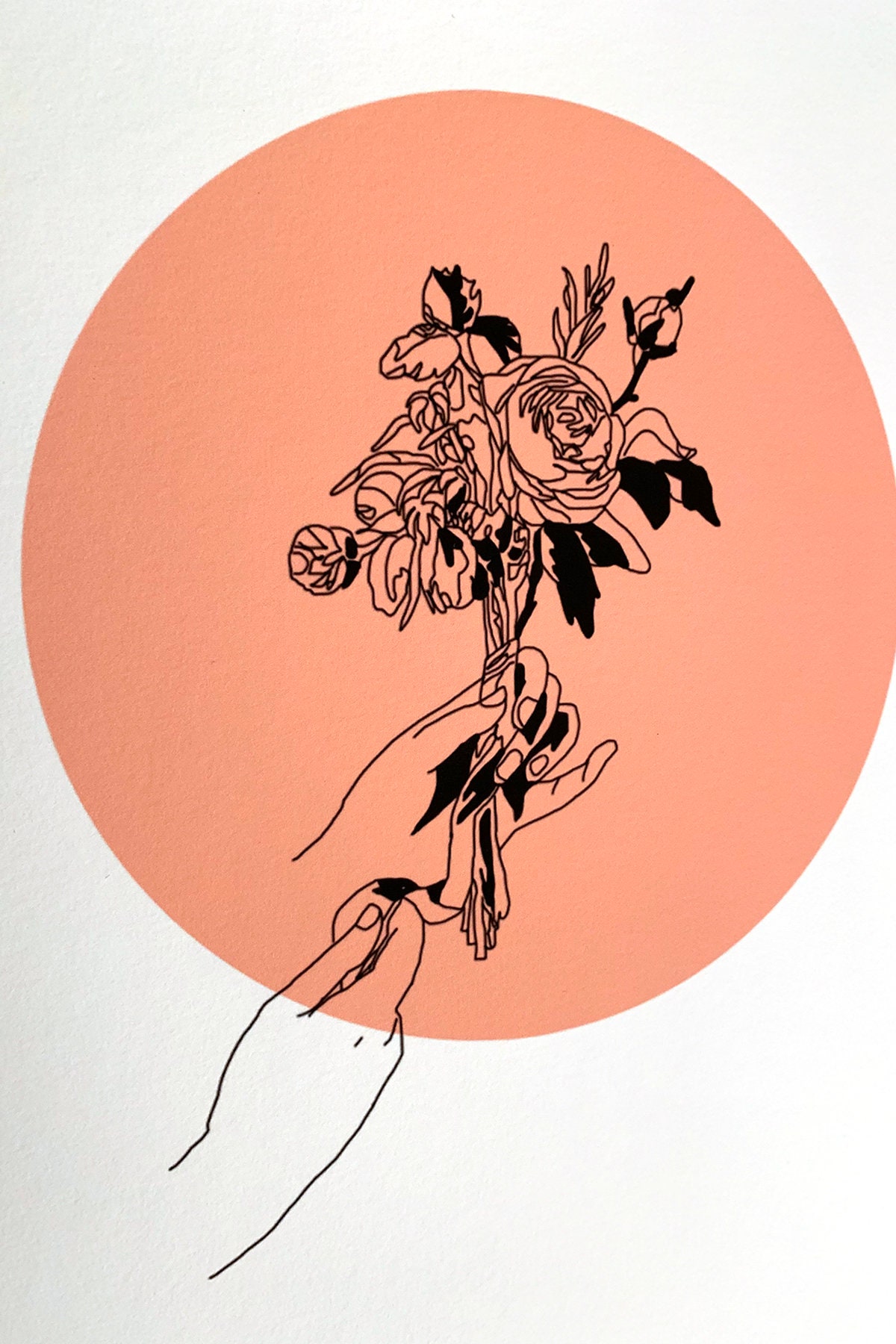 Minimal Hand Holding Flowers. Home Decor, Wall Art, Botanicals, Flower ...