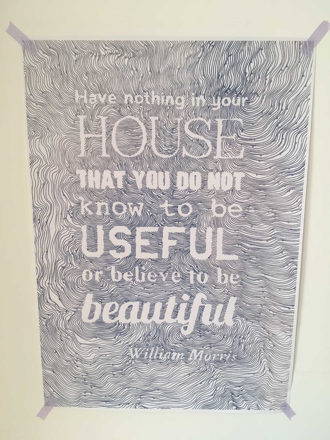 William Morris Typographic Quote Modern Design Print. Original ...
