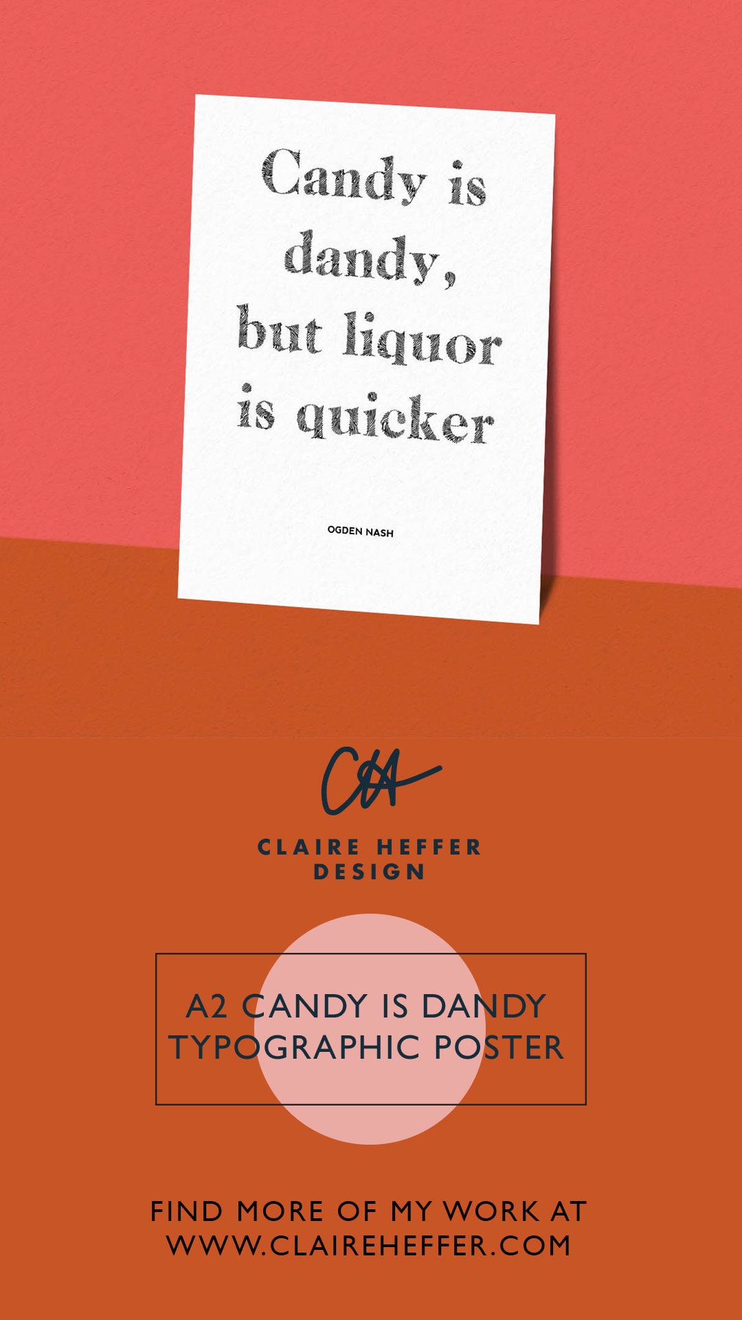 Candy is Dandy Typography Poster: Ogden Nash Quote, Minimalist Print ...