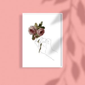 Renaissance Rose in Hand. Flower Art, Home Decor, Poster, Botanical Art ...