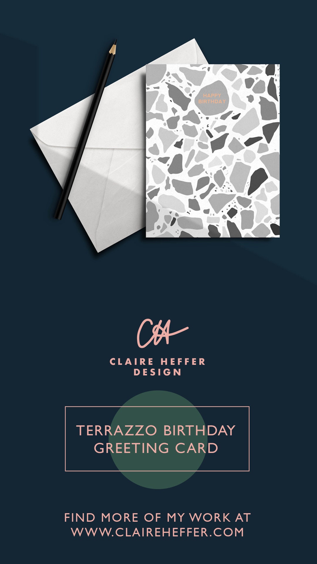 Terrazzo Birthday Card. Greeting Card. Bday Friend. Unisex Patterned ...