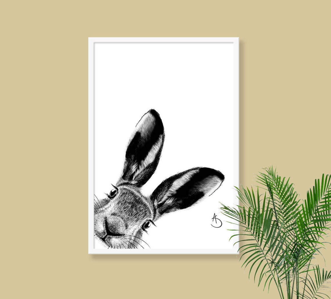 HARE PRINT Downloadable Hare Decor Forrest Animals Hare - Etsy UK