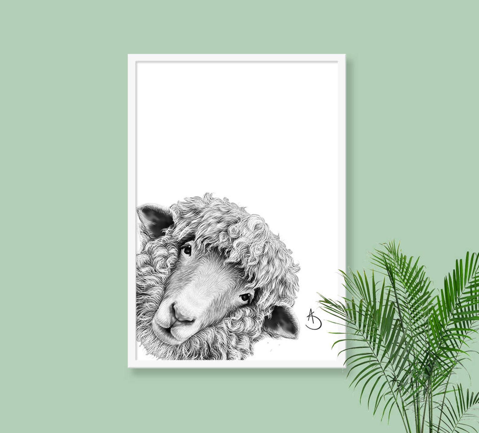 CUTE PEEKABOO SHEEP Drawing Download Sheep Art Peekaboo - Etsy