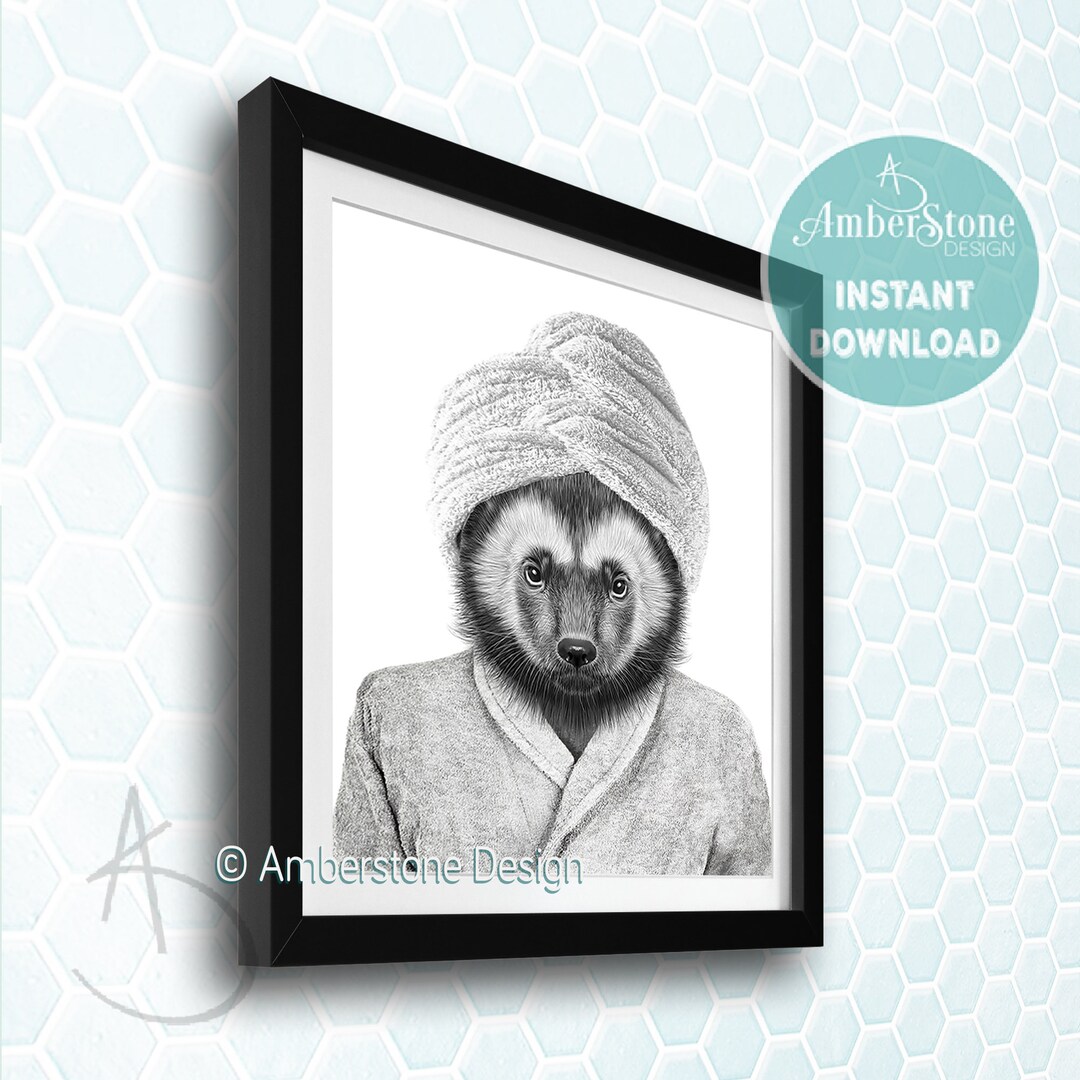 Wolverine in Bathrobe, Wolverine Printable, Wolverine Prints, Wolverine ...