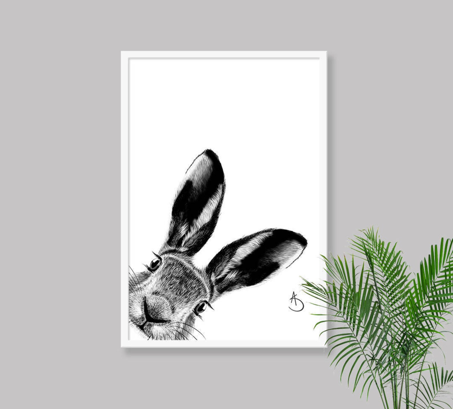 HARE PRINT Downloadable Hare Decor Forrest Animals Hare - Etsy