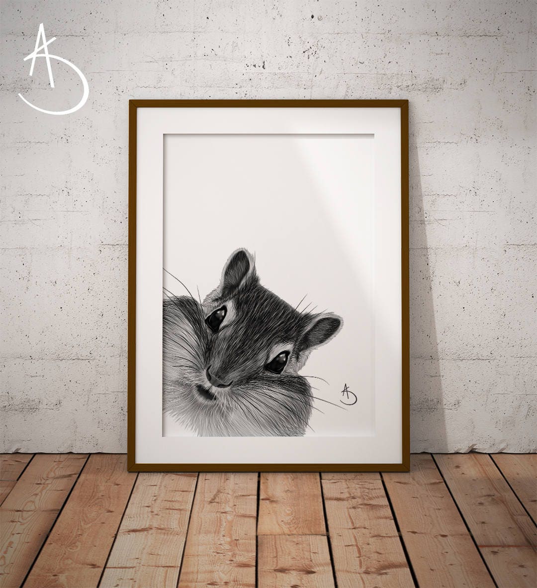 CHIPMUNK PRINT, Chipmunk Wall Art, Printable Poster, Woodland Animal ...