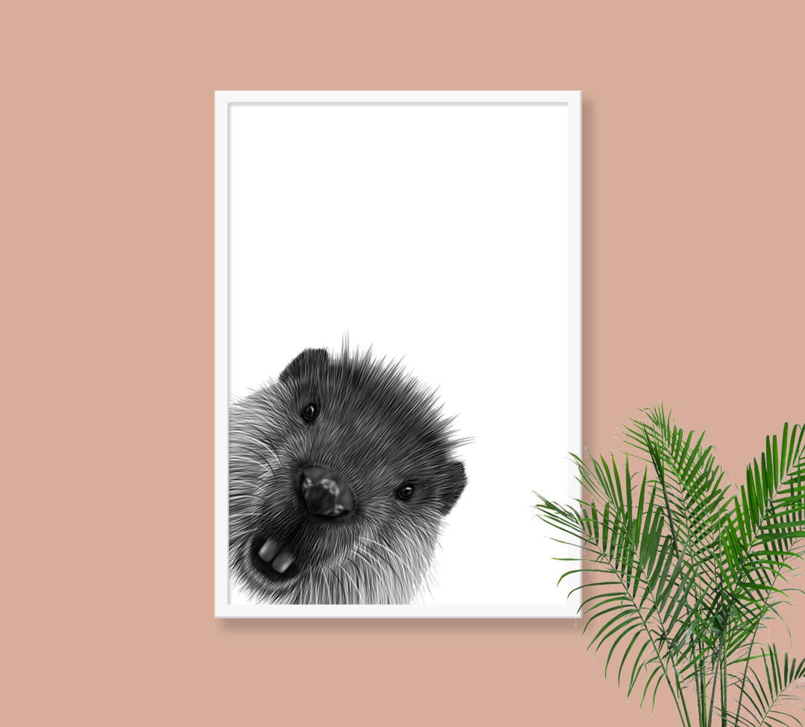 BEAVER PRINT Printable Poster Woodland Printables Nursery - Etsy