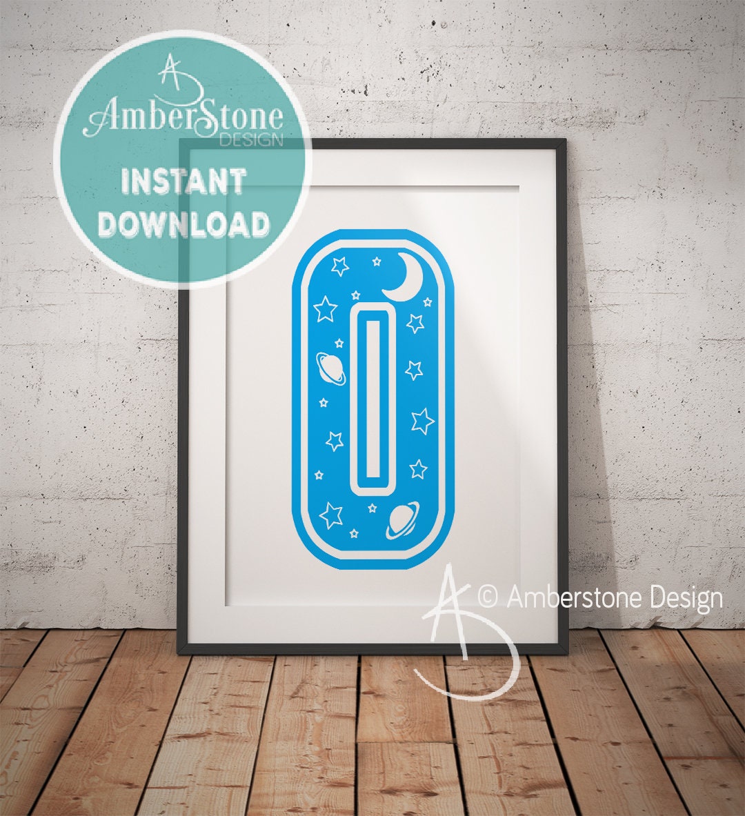 Blue Letter O Print: Space Nursery Decor (digital Download) - Etsy