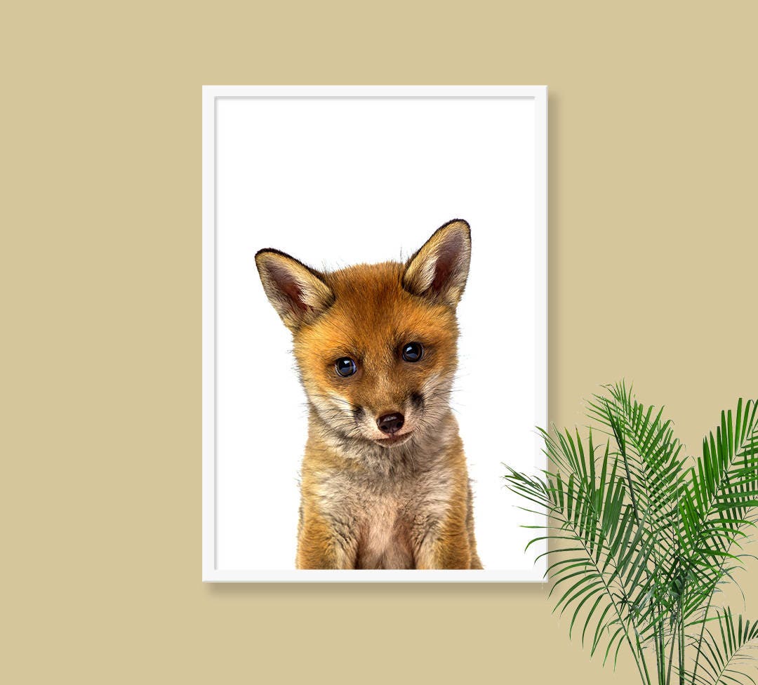 CUTE BABY FOX Print, Fox Printables, Instant Download, Woodland Animals ...