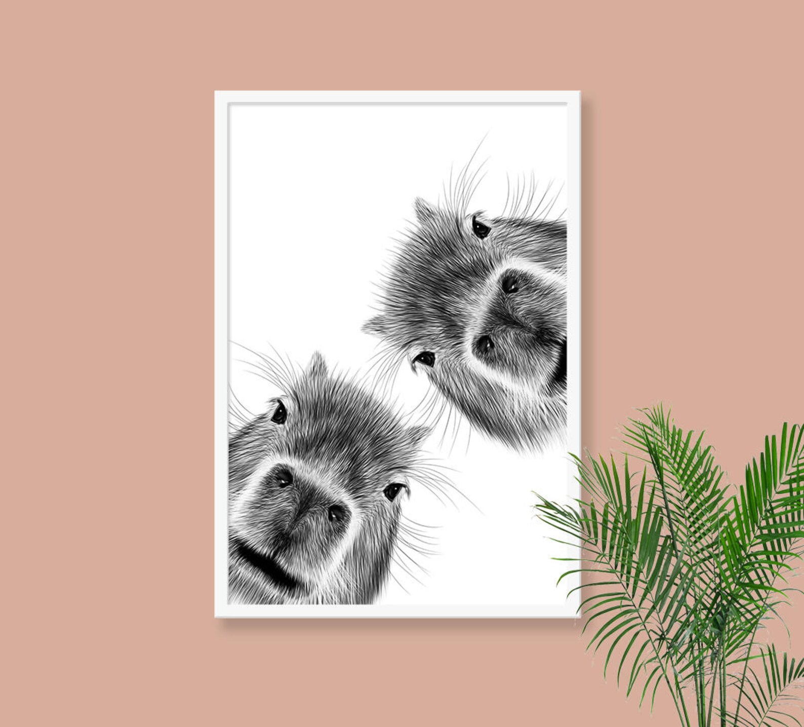 CAPYBARA ART PRINT Capybara Drawing Download Capybara Decor - Etsy