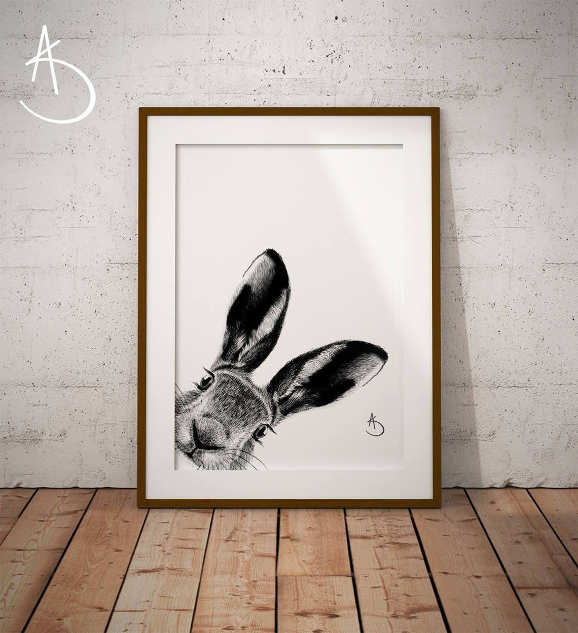 HARE PRINT Downloadable Hare Decor Forrest Animals Hare - Etsy UK