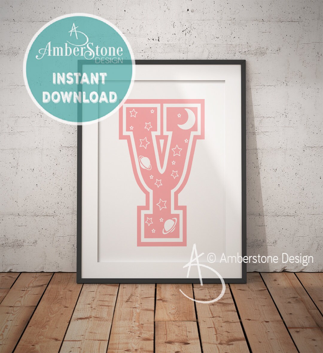 Pink Letter Y LETTER Y Print Letter Y Pink Nursery Girls - Etsy
