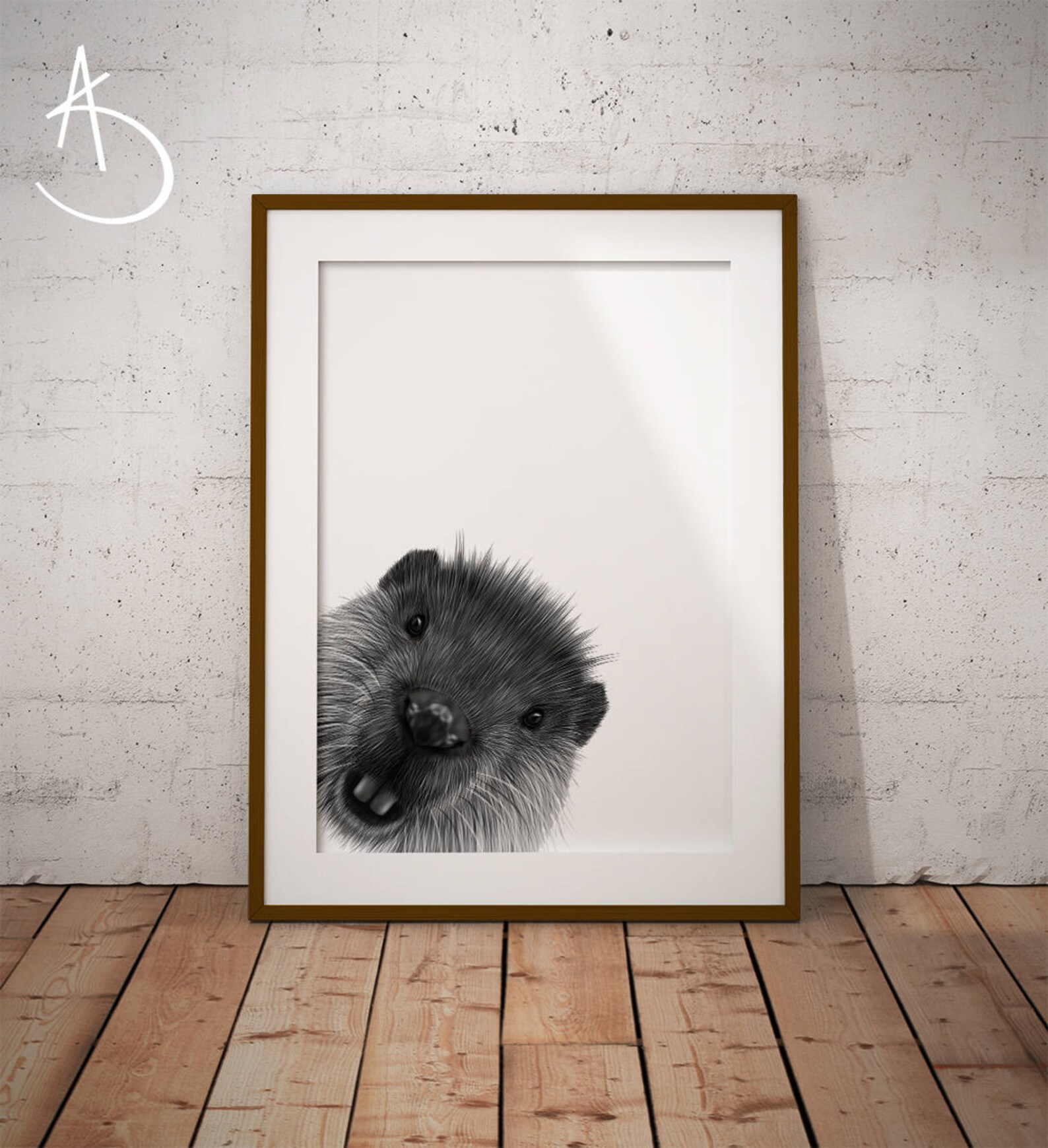 BEAVER PRINT Printable Poster Woodland Printables Nursery - Etsy