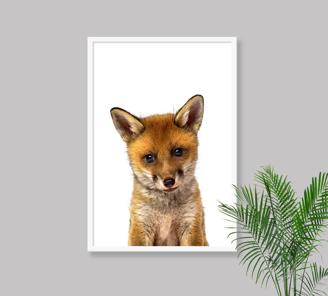 CUTE BABY FOX Print, Fox Printables, Instant Download, Woodland Animals ...