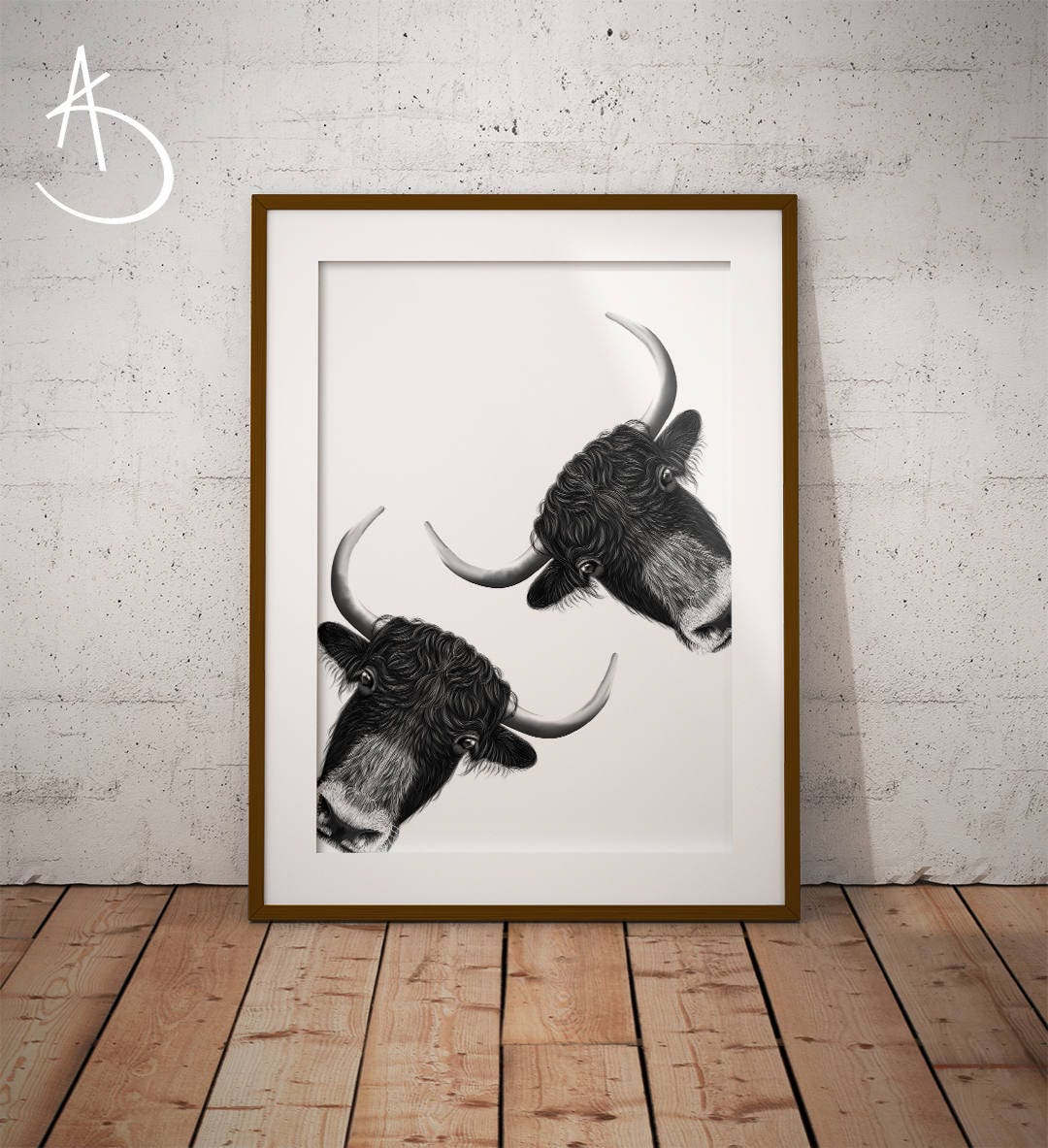 Yak Print, CUTE CURIOUS YAK Drawing Download, Yak Wall Decor, Curious ...