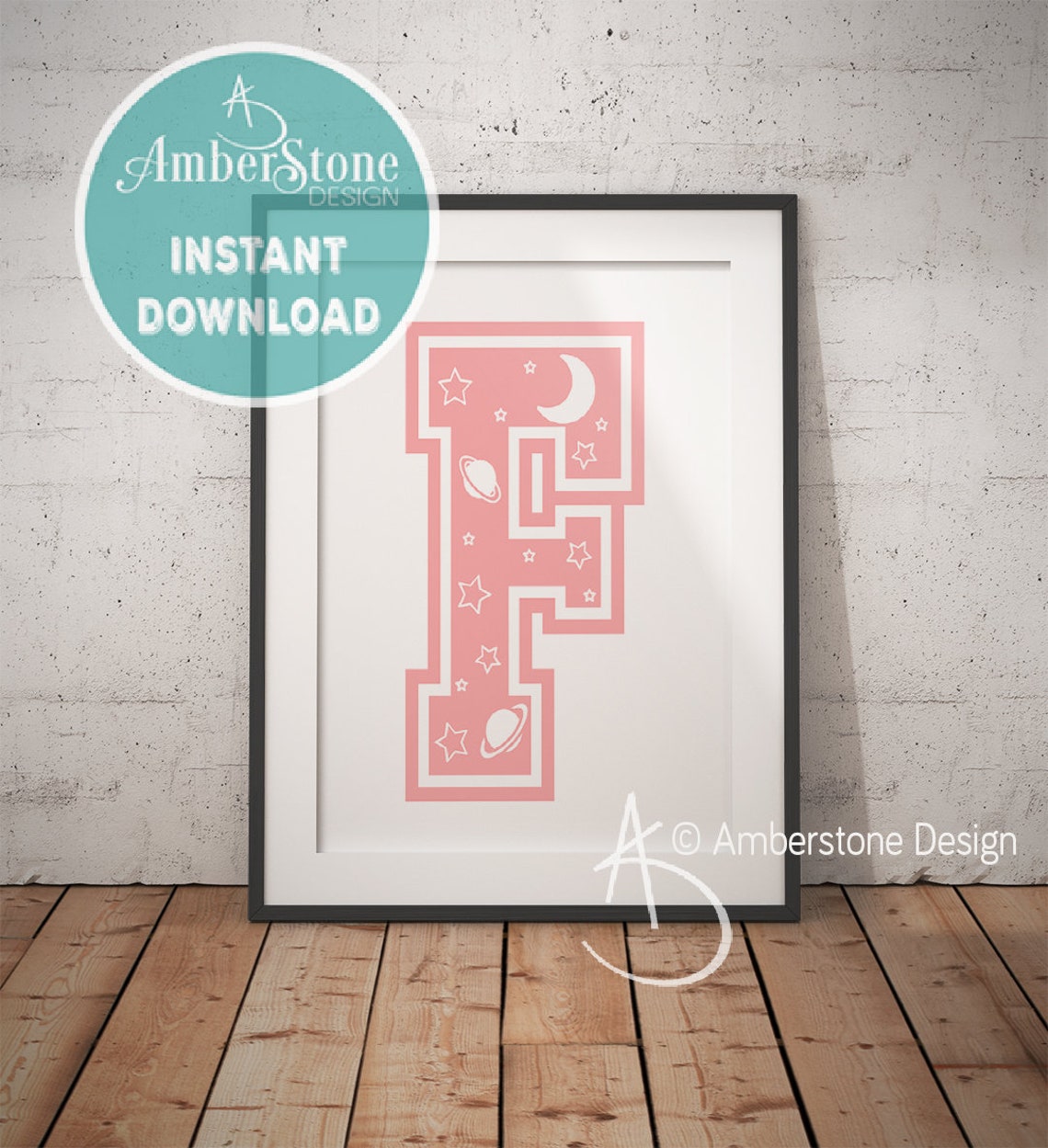 Pink Letter F LETTER F Print Letter F Pink Nursery Girls | Etsy