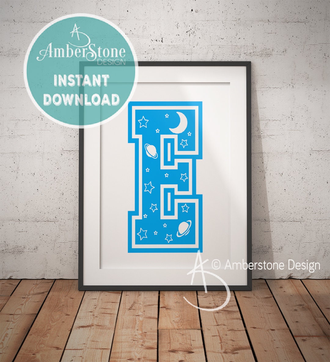Blue Letter E, LETTER E Print, Letter E, Blue Nursery, Boys Letter E ...