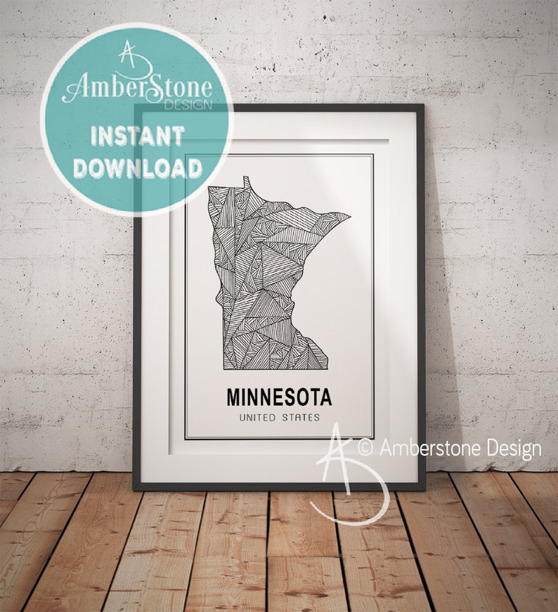 MINNESOTA ART PRINT Instant Download Minnesota Print - Etsy