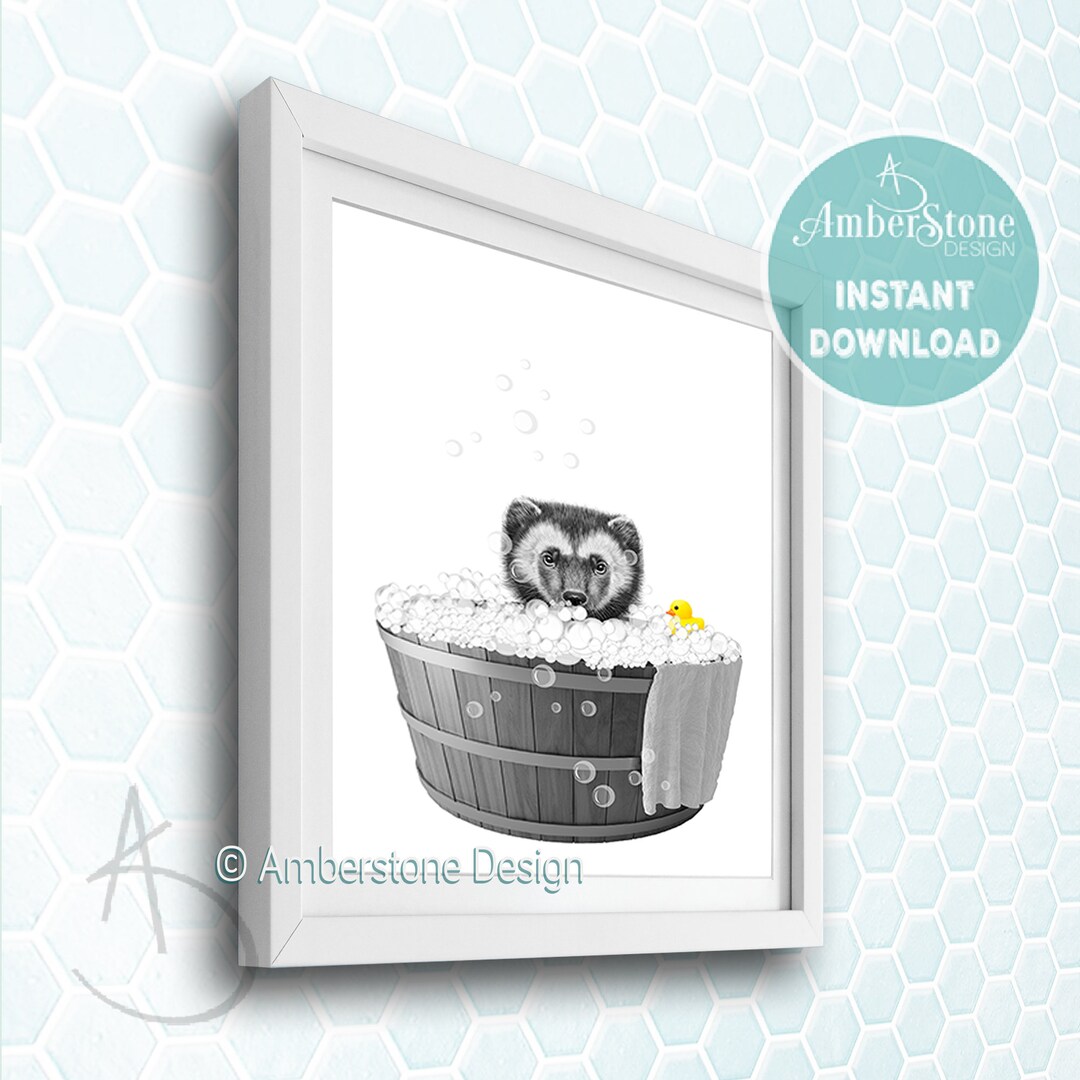 Wolverine in Bathtub Print: Funny Bathroom Art (digital Download) - Etsy