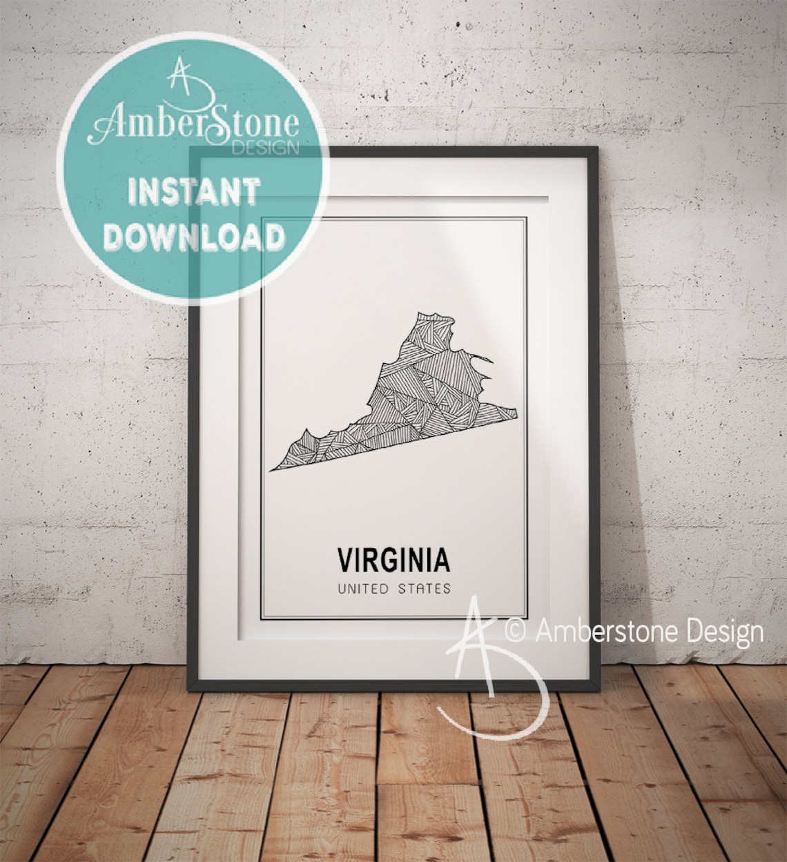 VIRGINIA ART PRINT Instant Download Virginia Print Virginia - Etsy