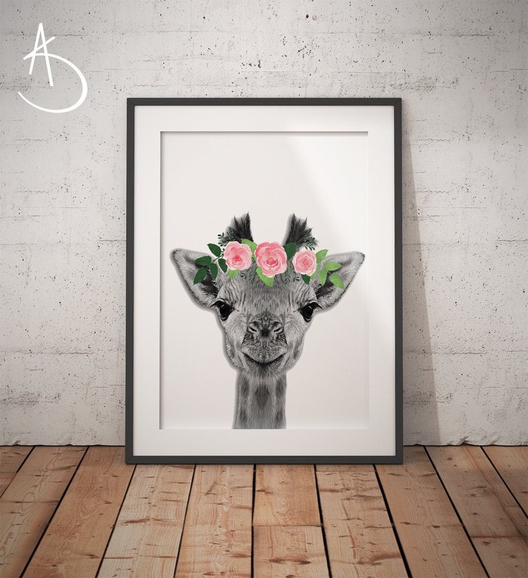 GIRAFFE FLOWER Crown, Printable, Animals Floral Crown Print, Giraffe ...