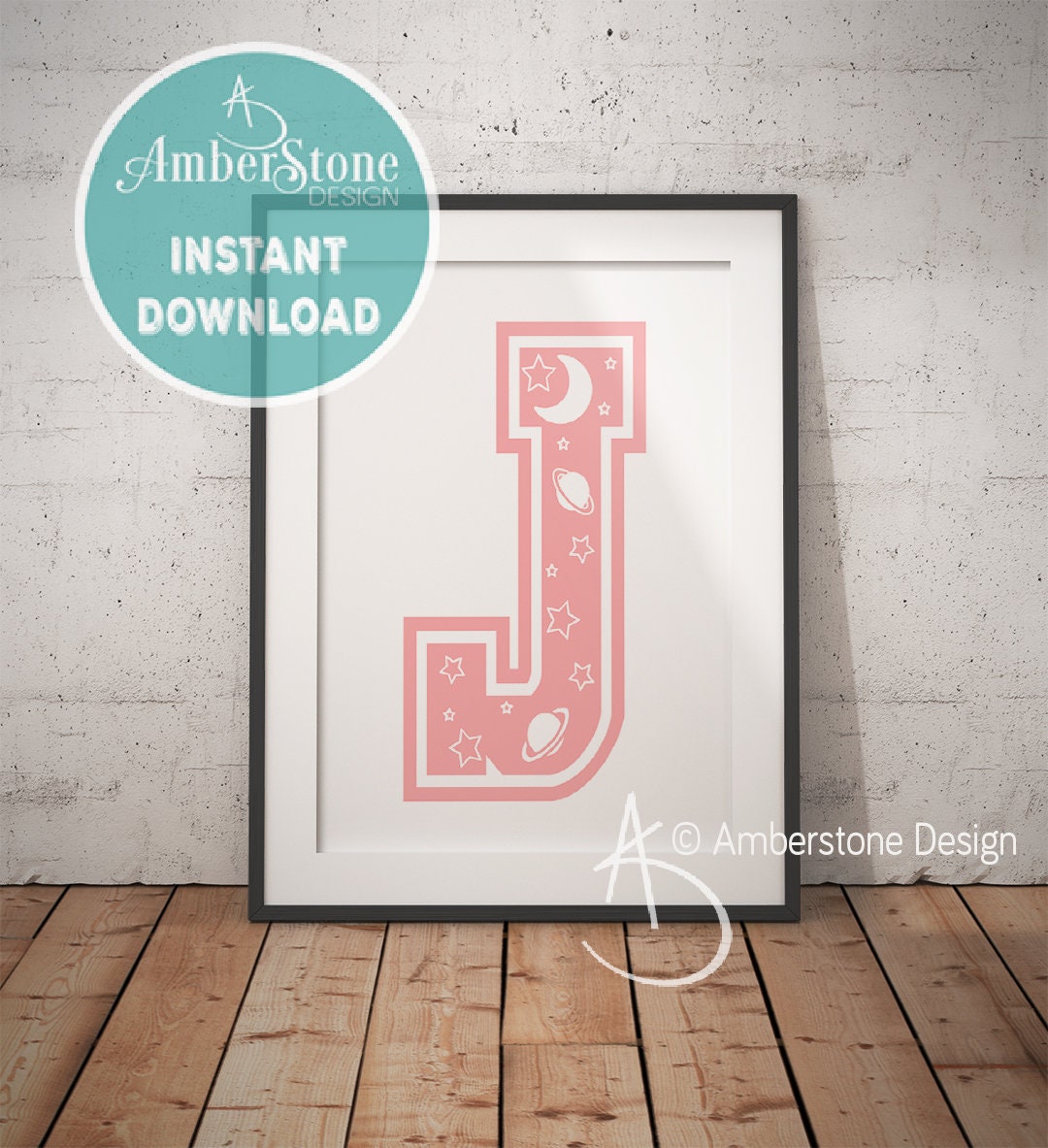 Pink Letter J LETTER J Print Letter J Pink Nursery Girls - Etsy