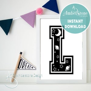 NURSERY LETTER L Print, Letter L, Letter L Print, Letter L Decor ...