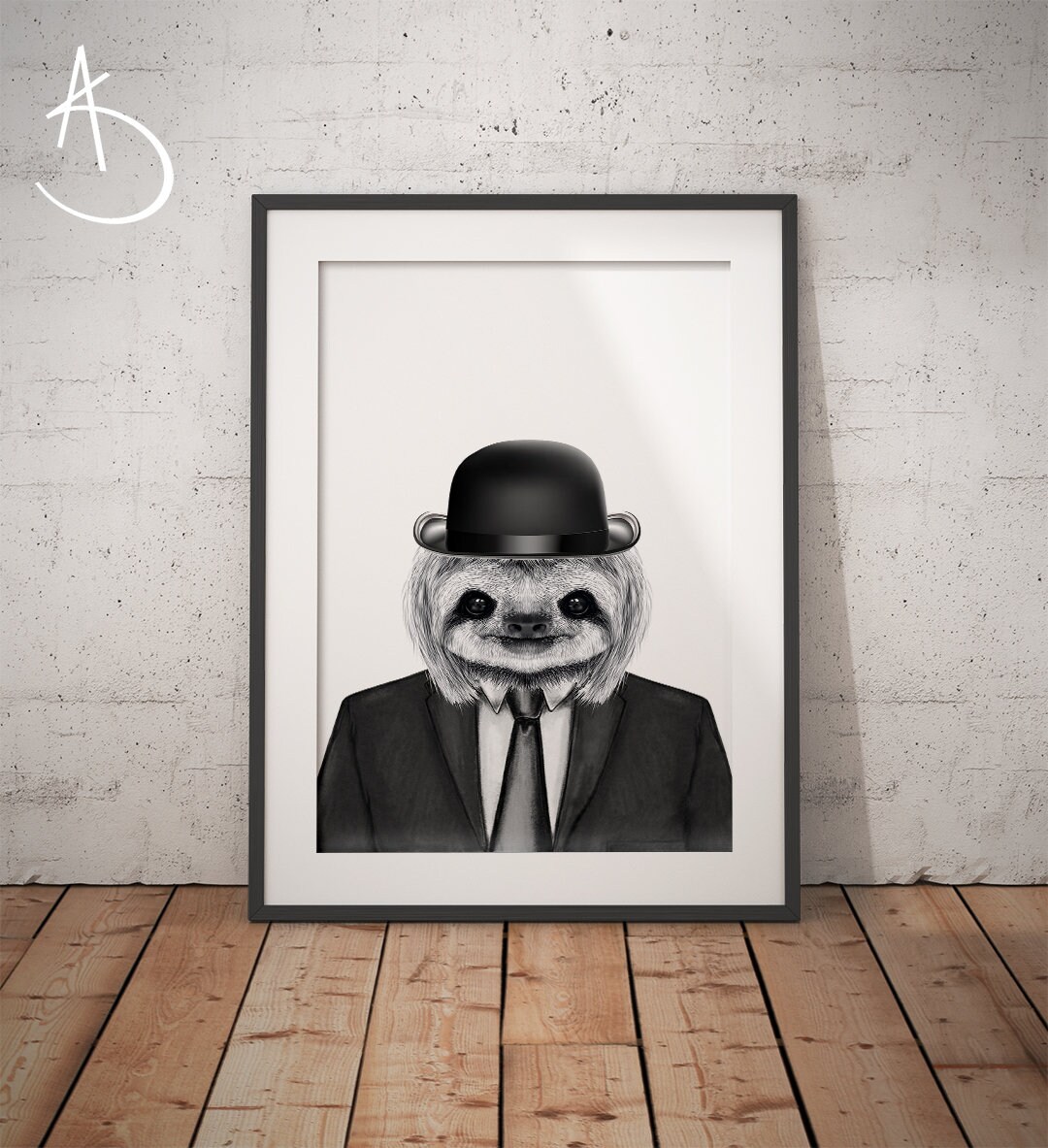 SLOTH IN SUIT Art Print Sloth Printables Sloth Print - Etsy