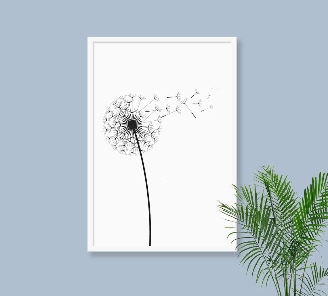 DANDELION PRINT Printables Instand Download Minimalist - Etsy