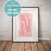 Pink Letter N LETTER N Print Letter N Pink Nursery Girls - Etsy
