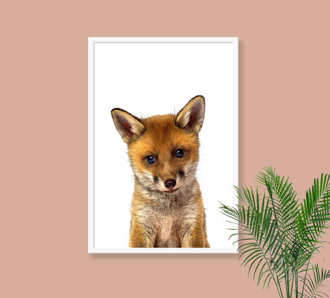 CUTE BABY FOX Print, Fox Printables, Instant Download, Woodland Animals ...