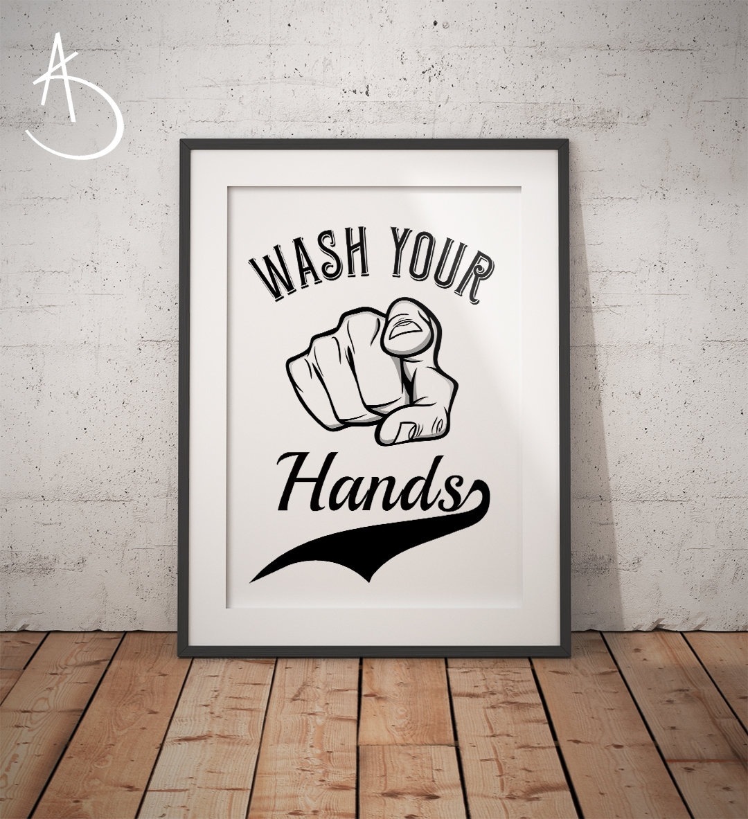 WASH YOUR HANDS, Bathroom Sign, Printable, Wash Your Hands Restroom ...