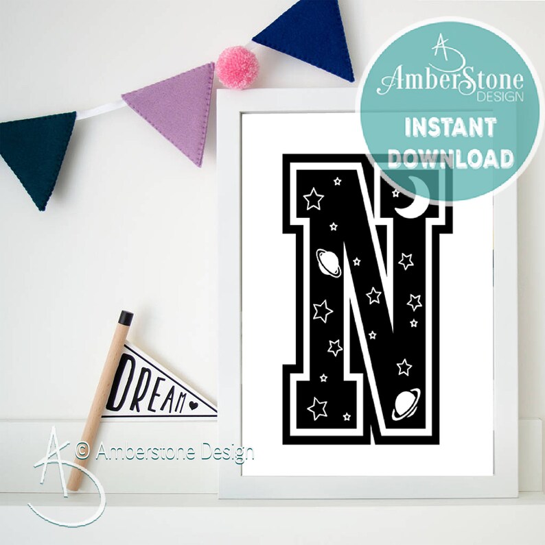 Pink Letter N LETTER N Print Letter N Pink Nursery Girls - Etsy