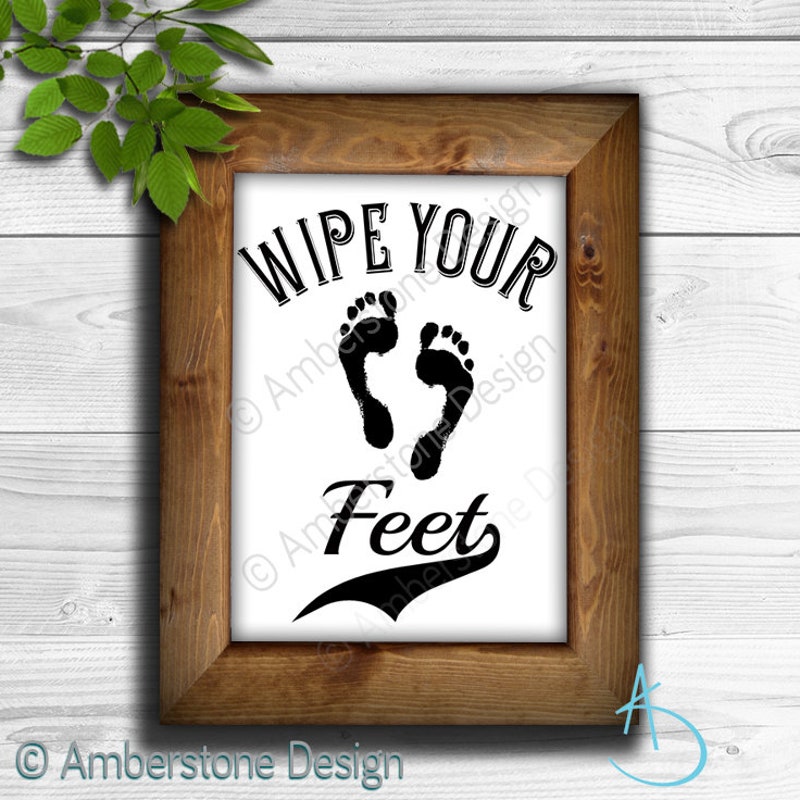 Wipe Your Feet Sign - Etsy